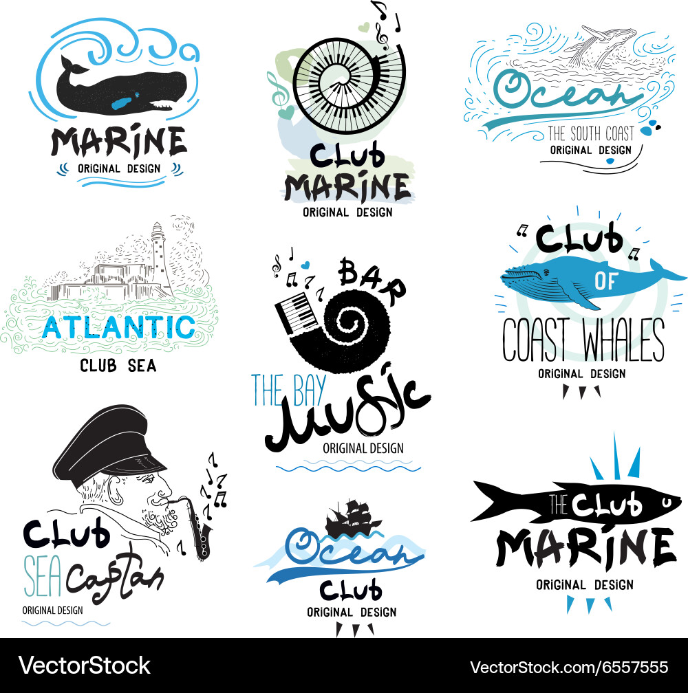 Set retro of clubs and bars logo emblems Vector Image