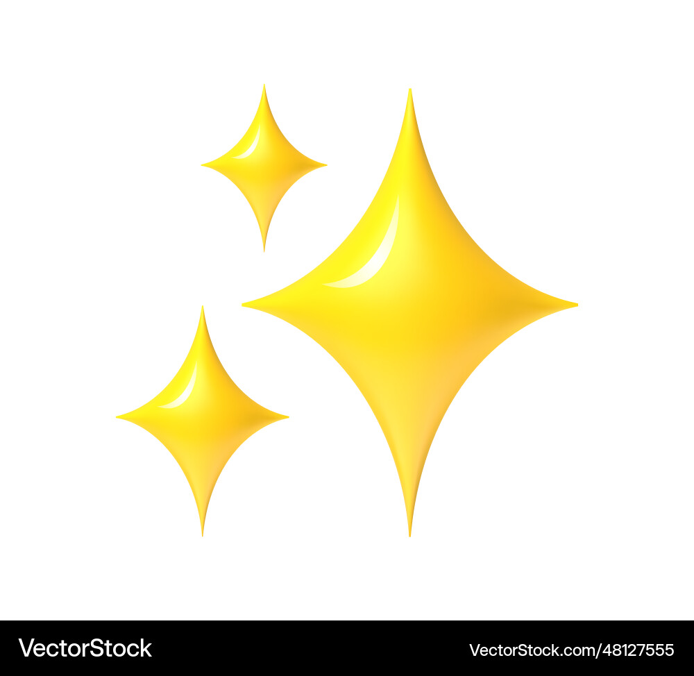 Shining Golden Star Sparkles Emoji Royalty Free Vector Image