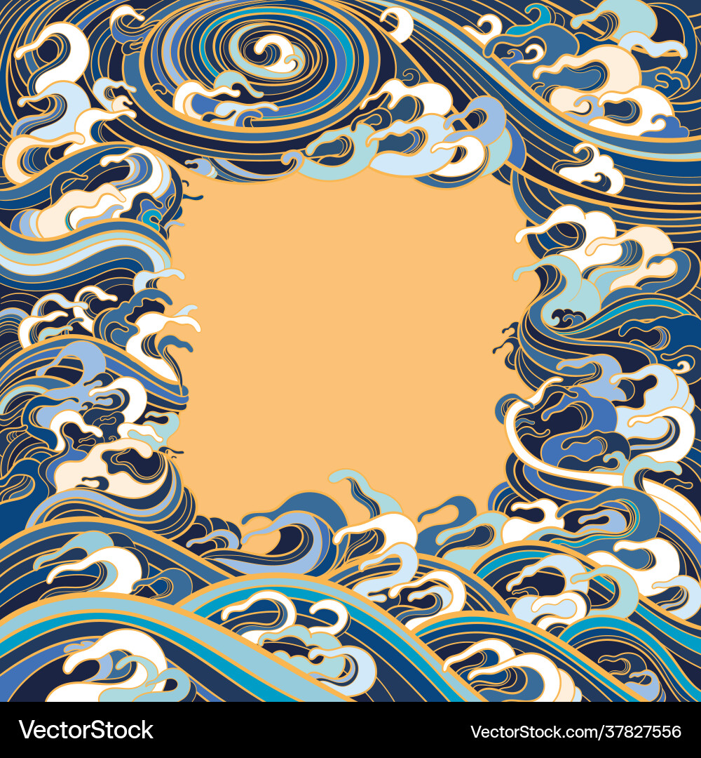 A frame with waves Royalty Free Vector Image - VectorStock