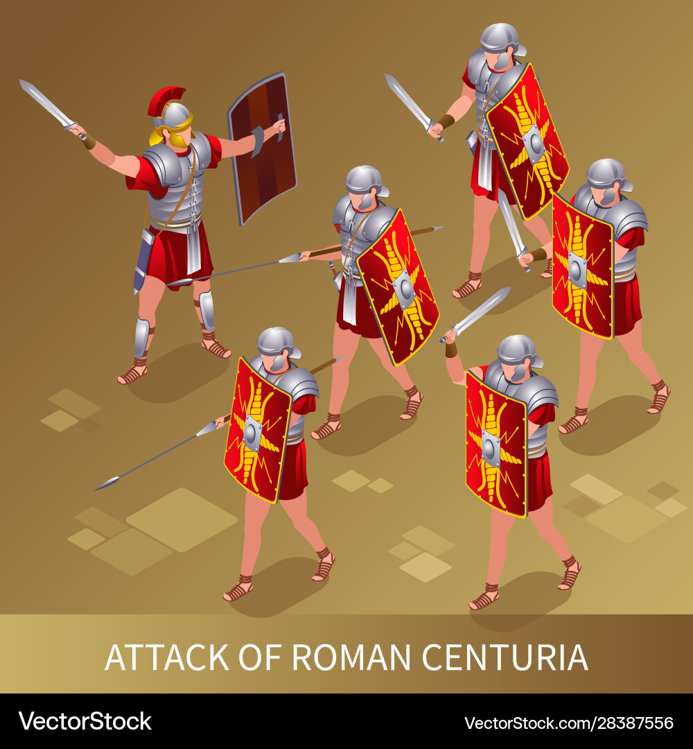 Attack roman centuria Royalty Free Vector Image
