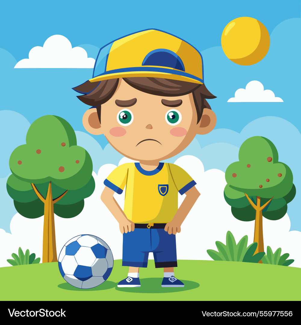 Football player expression art Royalty Free Vector Image