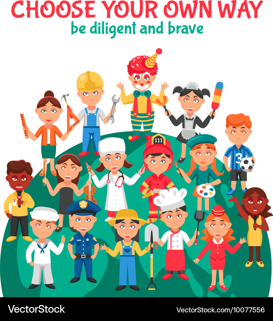 People professions cartoon Royalty Free Vector Image