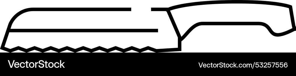 Serrated bread knife line icon Royalty Free Vector Image