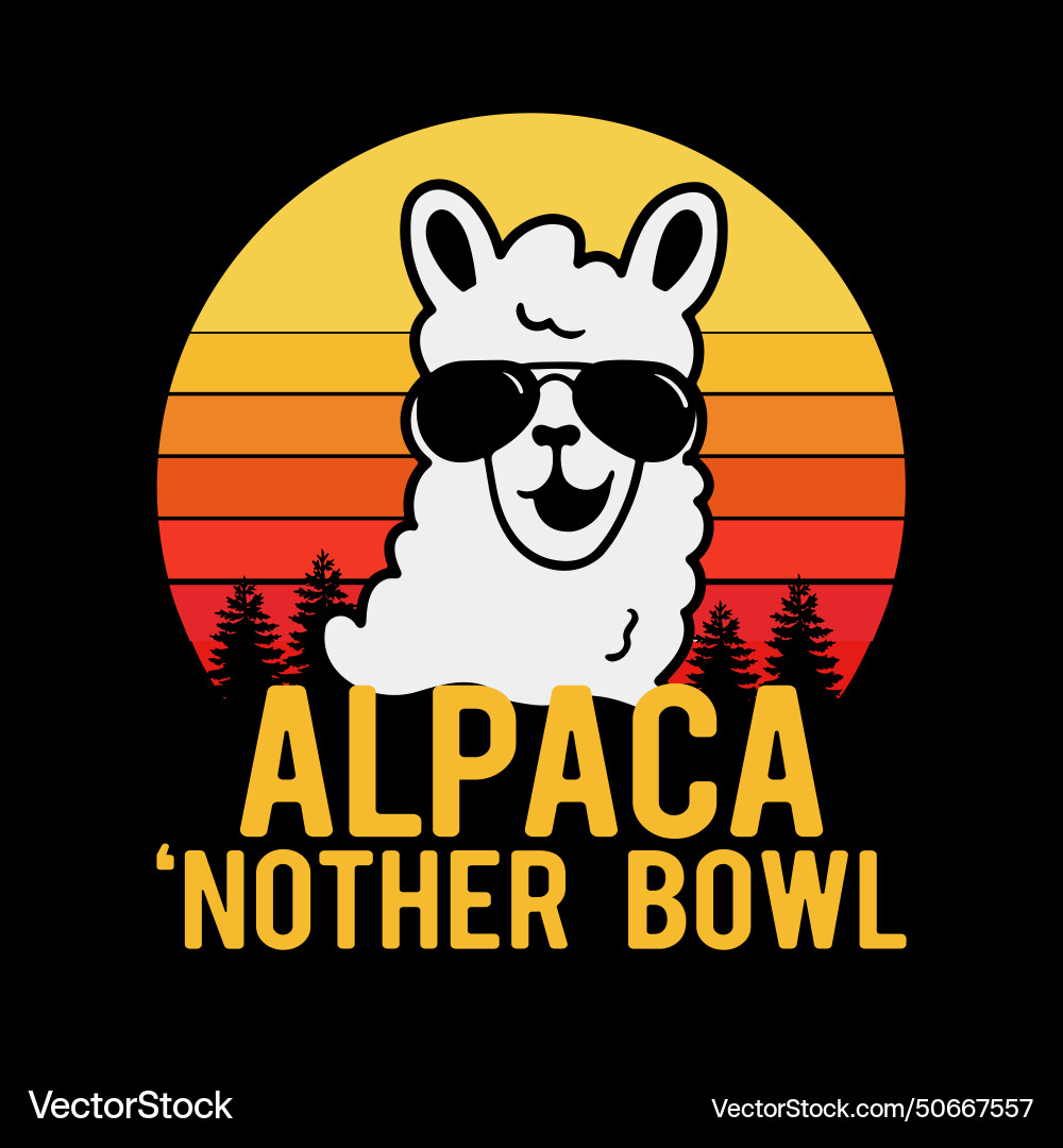 Alpaca nother bowl funny marijuana Royalty Free Vector Image