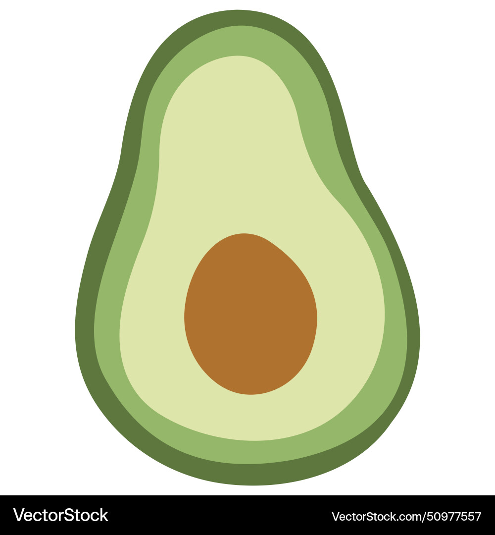 Avocado single 1 Royalty Free Vector Image - VectorStock