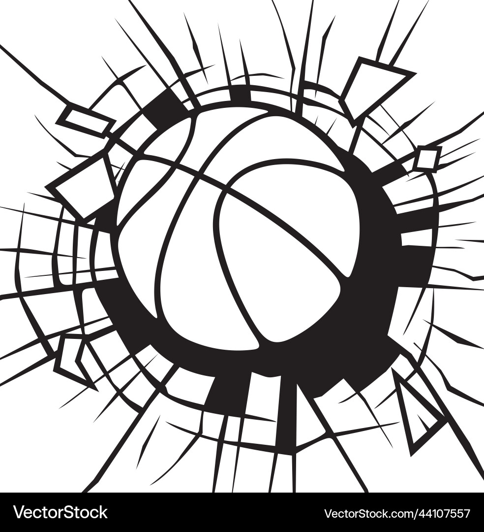 Basketball Shatter - Dynamic Action Royalty Free Vector