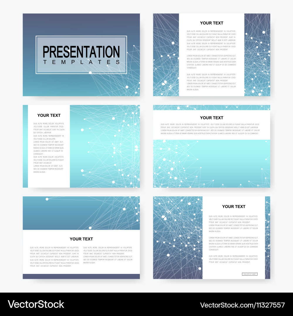 Blue set presentation templates Royalty Free Vector Image