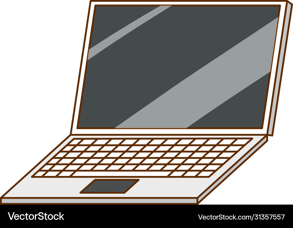 Computer laptop on white background Royalty Free Vector