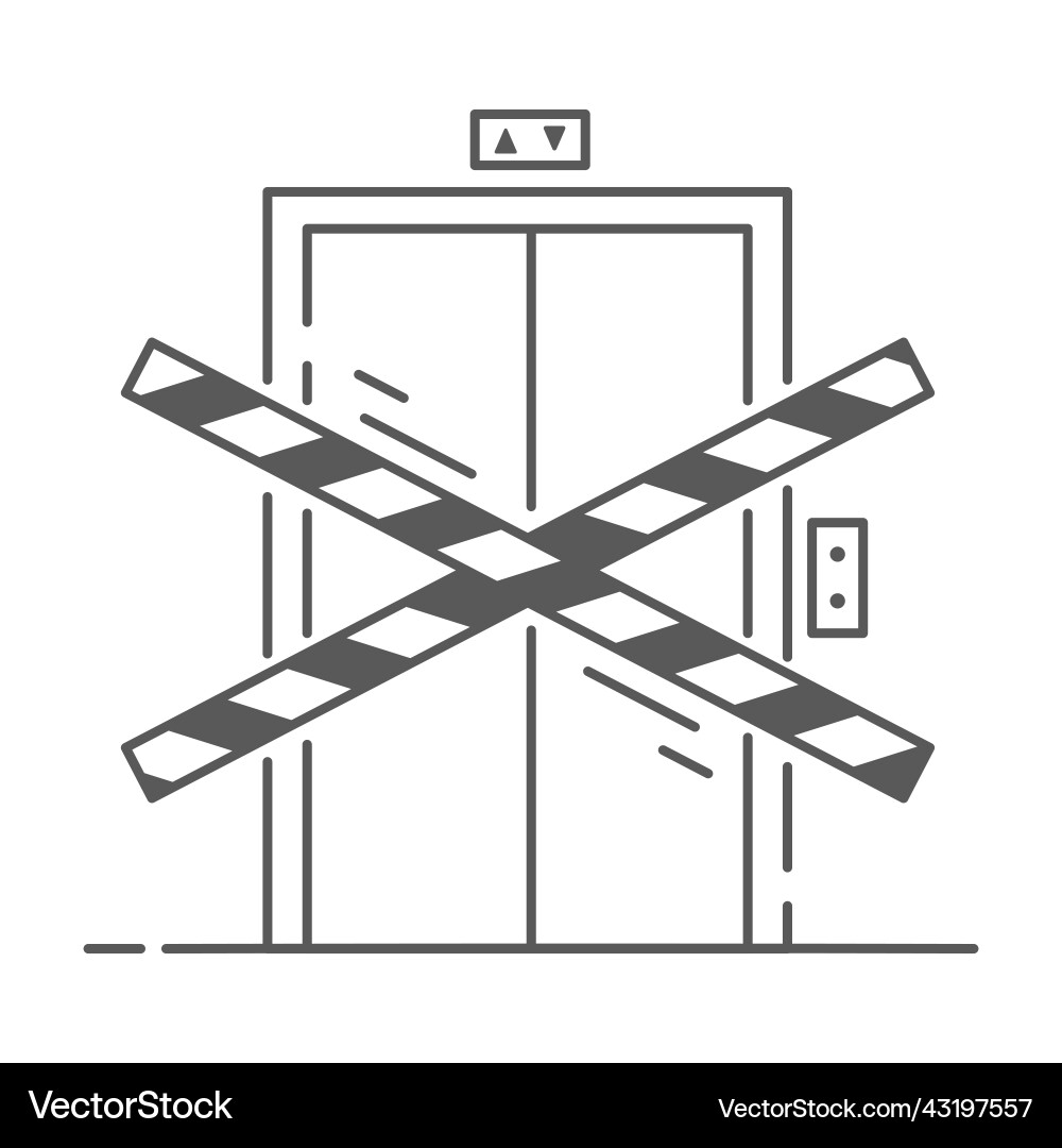 Elevator under construction icon lift out Vector Image