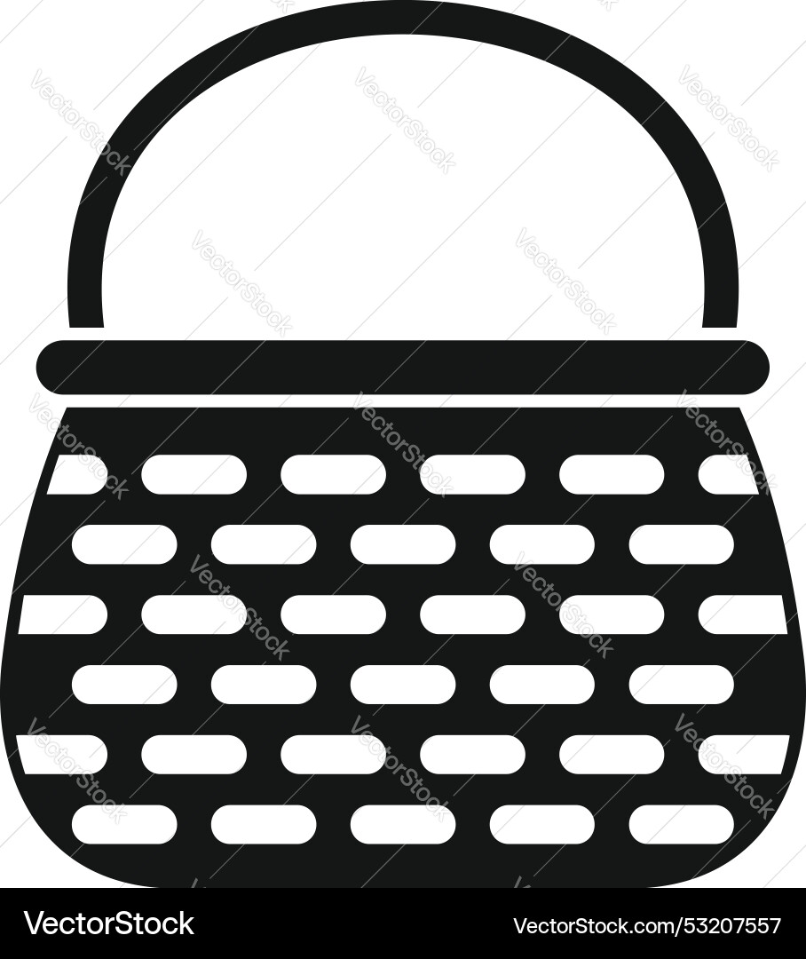 Empty basket with handle for grocery shopping icon