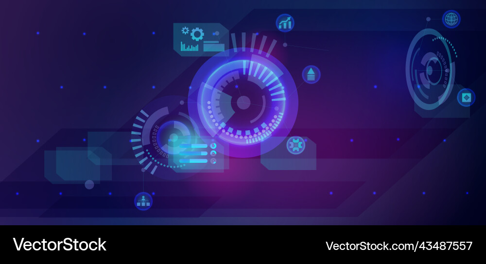 Futuristic techno neon background techo diagrams Vector Image