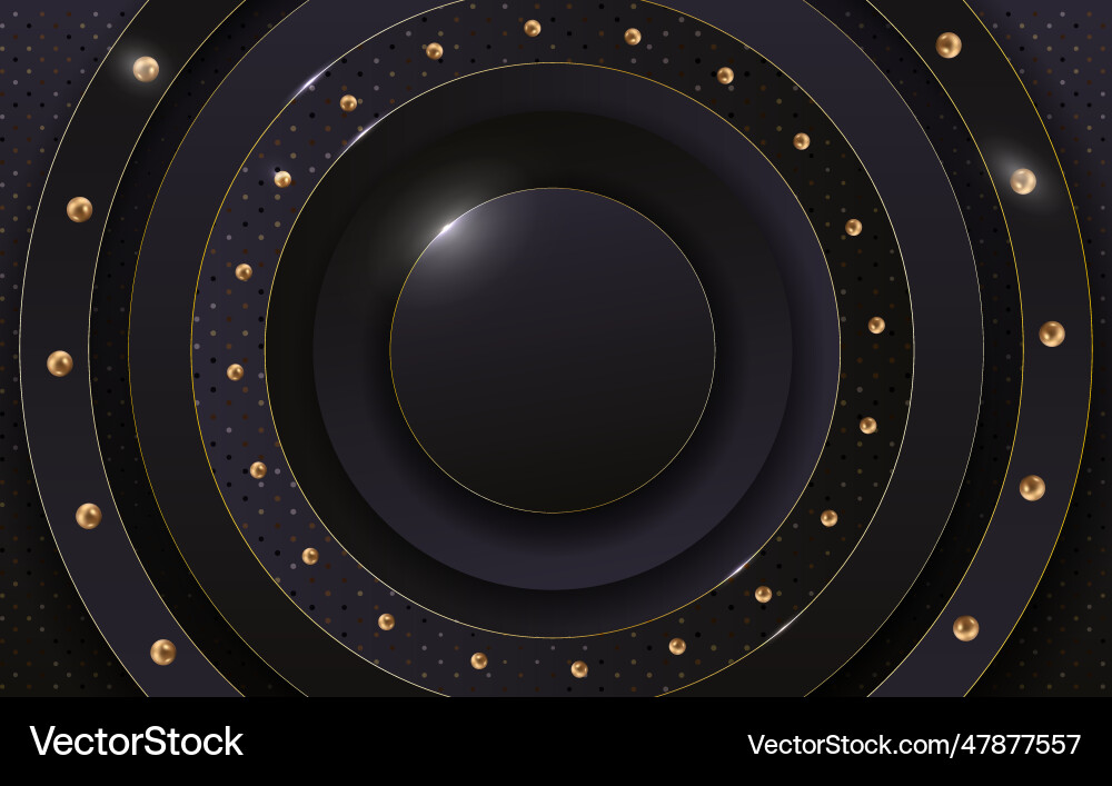 Luxury golden circle background with glitter Vector Image
