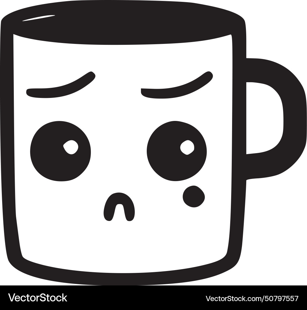 Mug - minimalist and flat logo Royalty Free Vector Image