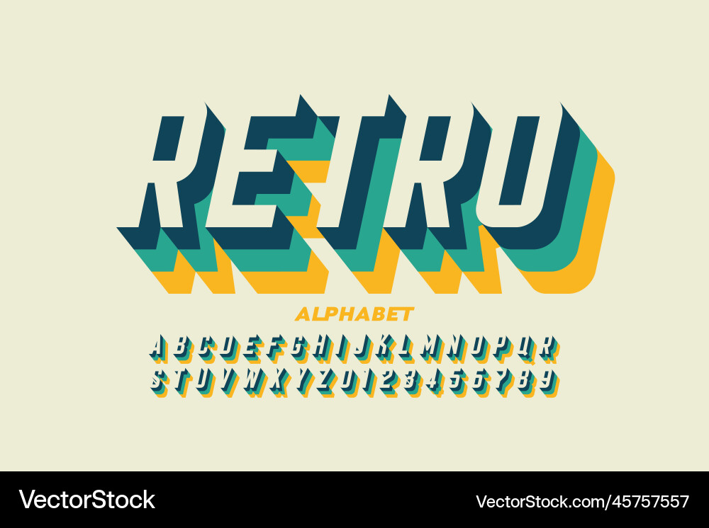 Retro style font design Royalty Free Vector Image