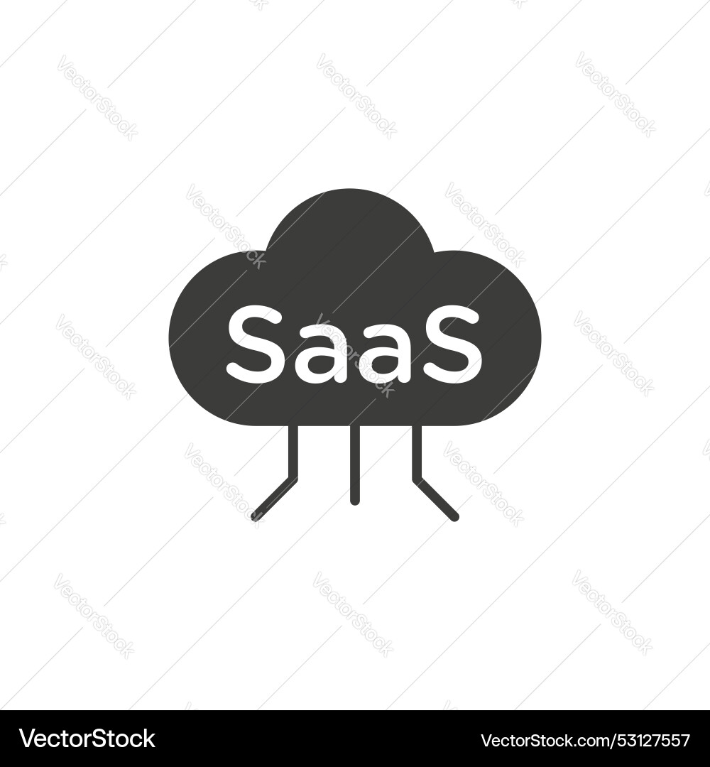 Saas line icon isolated on white background Vector Image