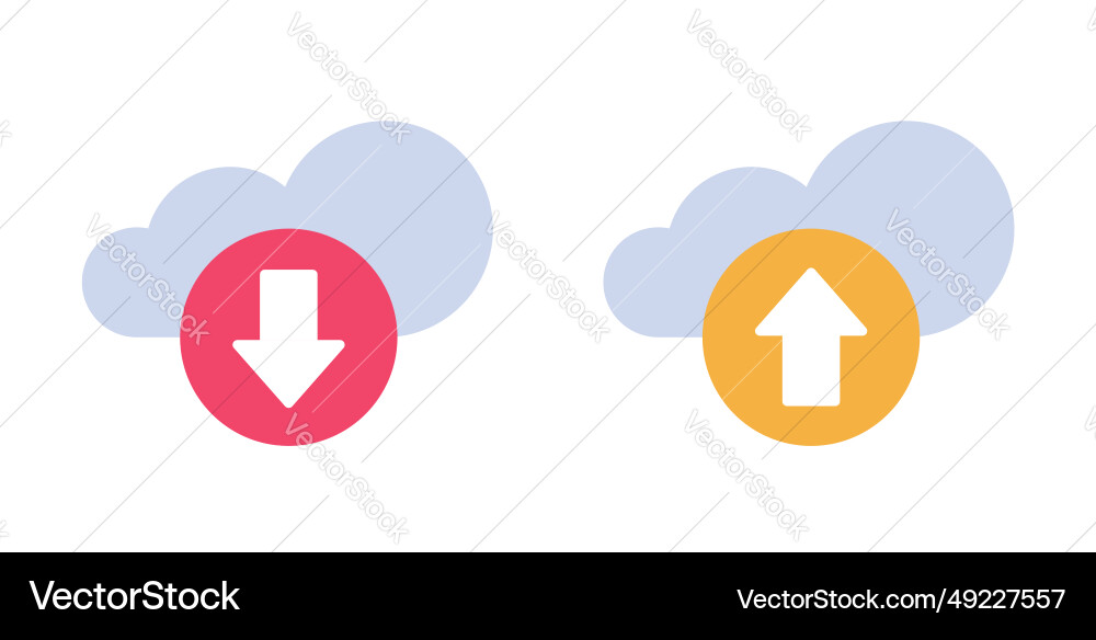Upload download cloud storage icon flat graphic Vector Image