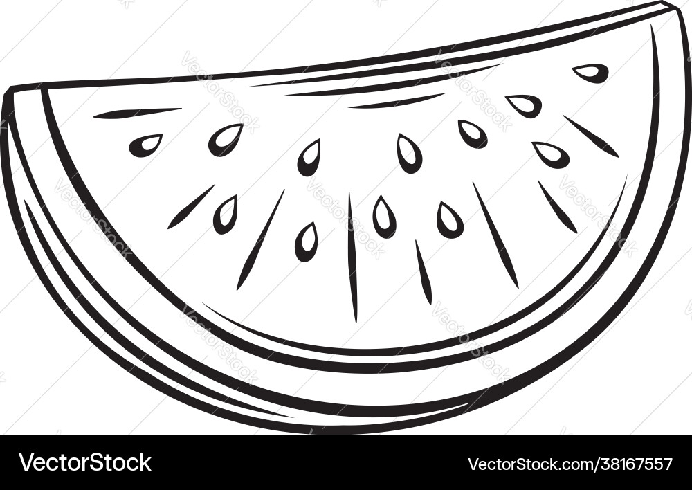 Watermelon Slice Outline Royalty Free Vector Image