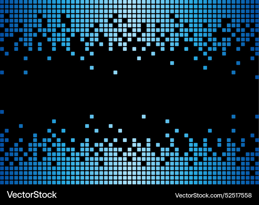 Blue pixel drip background Royalty Free Vector Image