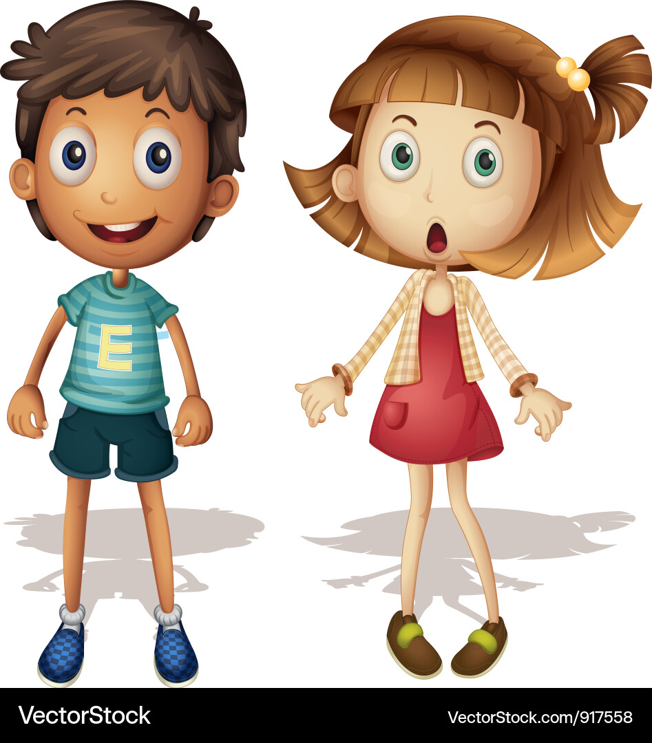 Boy and girl Royalty Free Vector Image - VectorStock