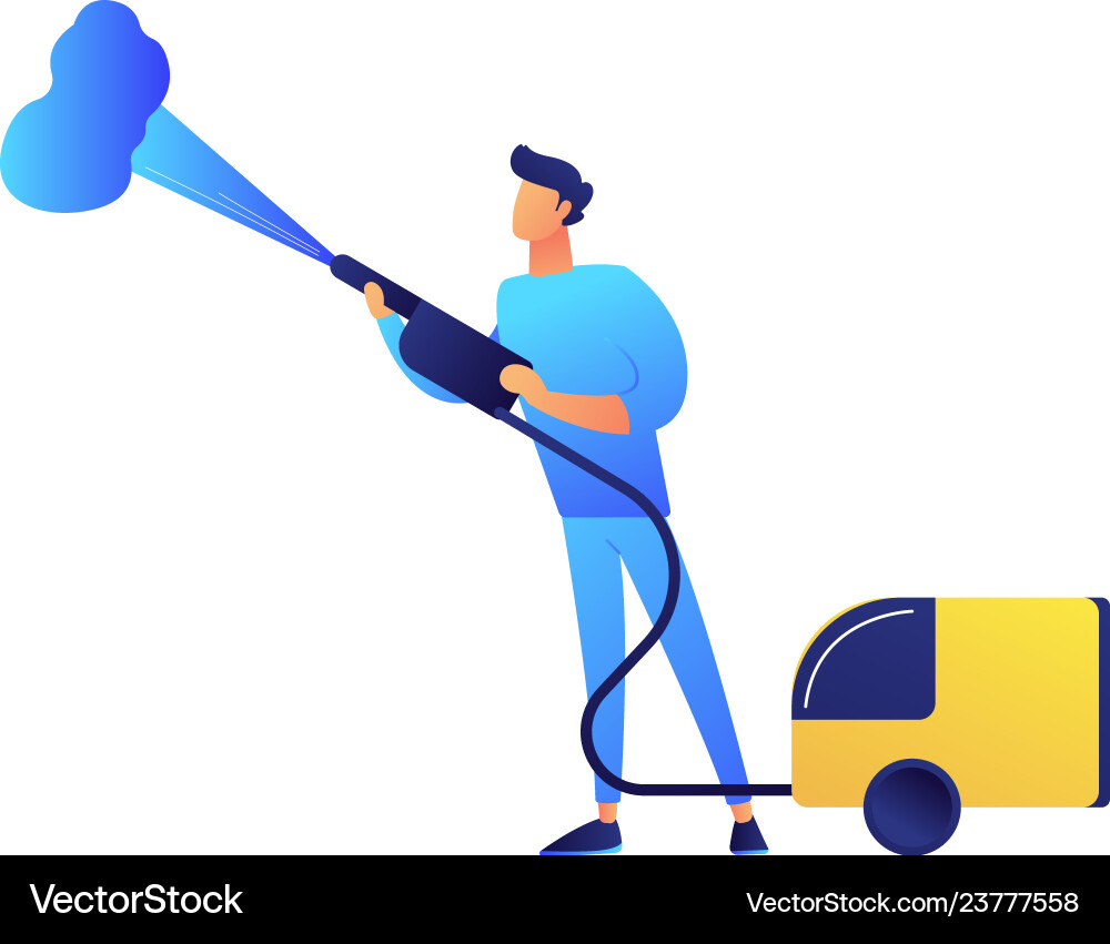 Cleaner with vapor steam Royalty Free Vector Image