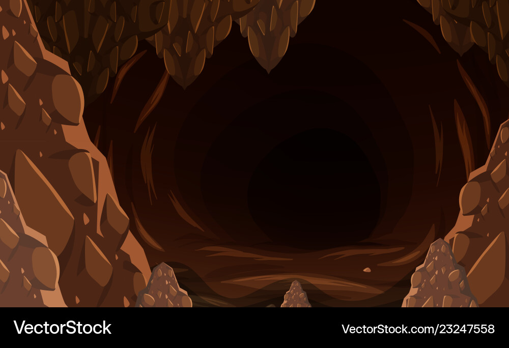 Dark Stone Cave Interior Royalty Free Vector Image