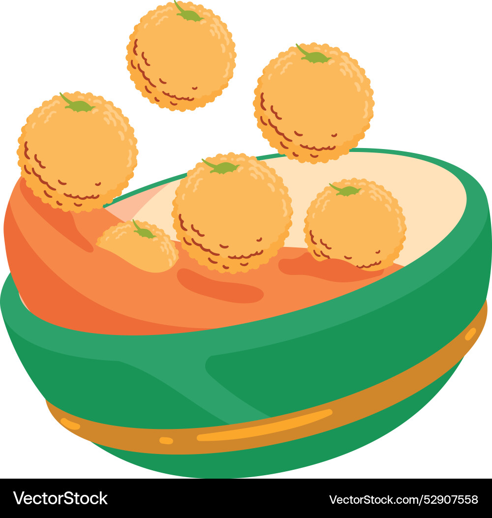 Indian dessert stuffed rasgulla Royalty Free Vector Image