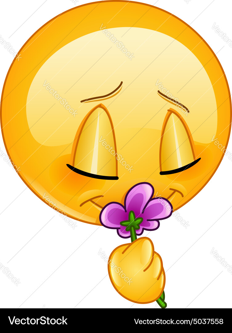 Smiling Flower Emoji Royalty Free Vector Image