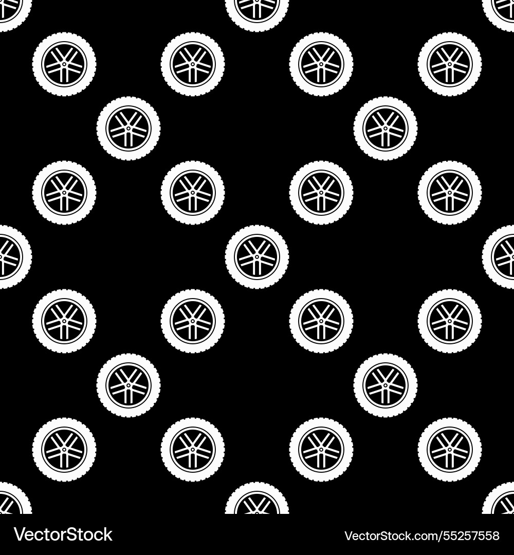 Tire and rim seamless pattern - auto wheel Vector Image