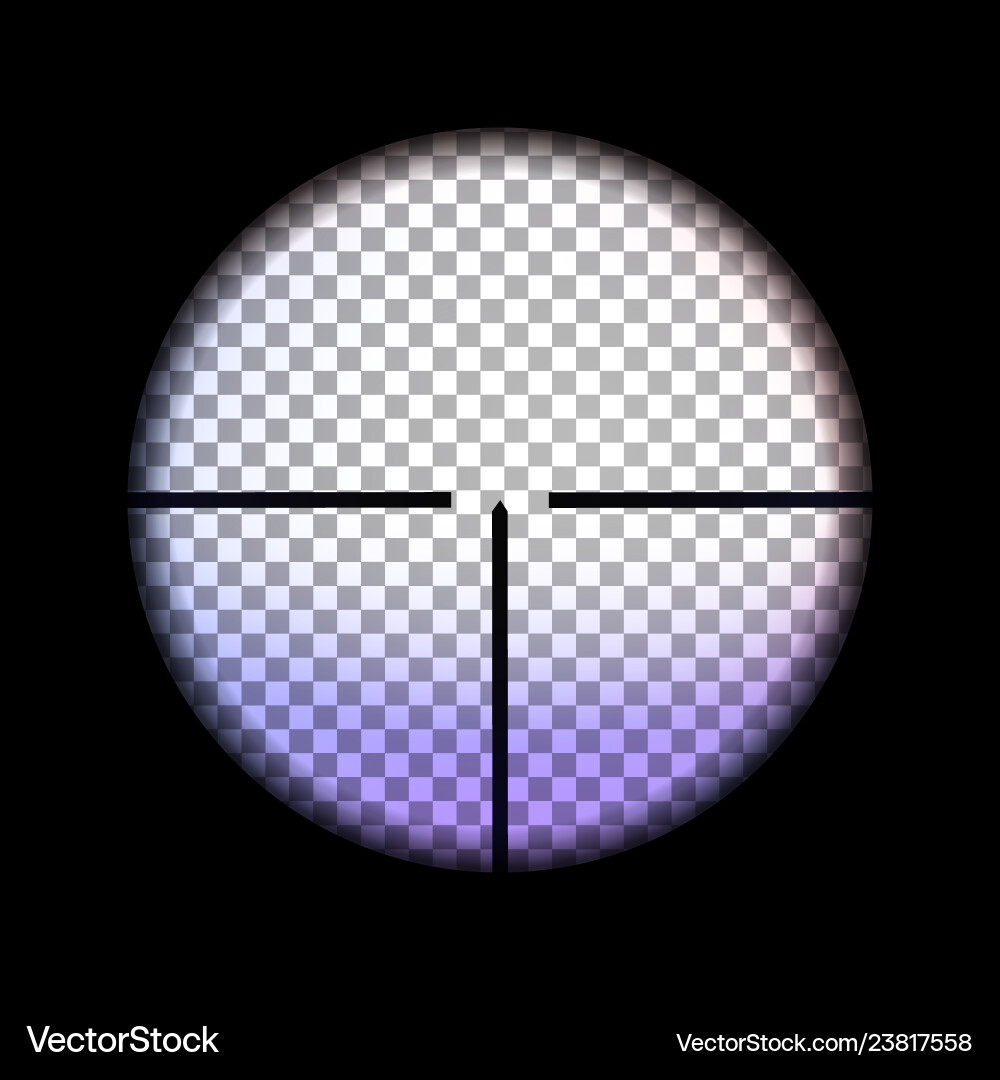 View through sniper scope with effect of light Vector Image