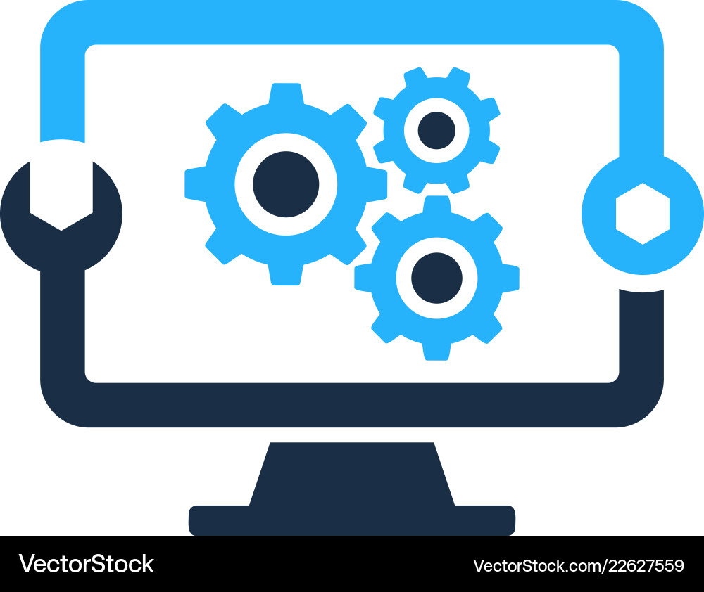 Computer Tool Logo Icon Royalty Free Vector Image