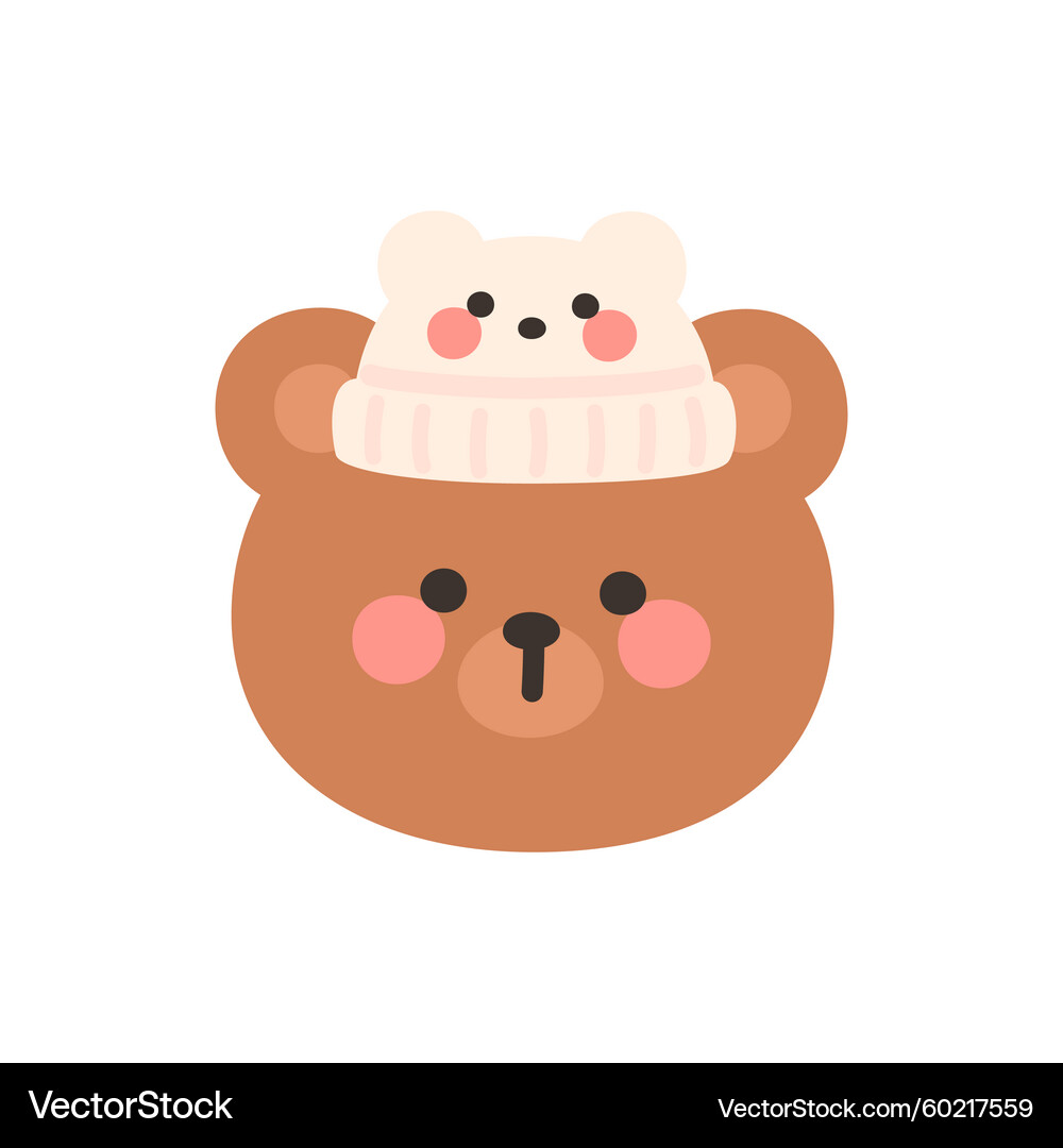 Cute Polar Bear with Hat Royalty Free Vector Image