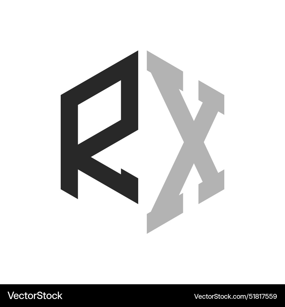 Modern unique hexagon letter rx logo design Vector Image