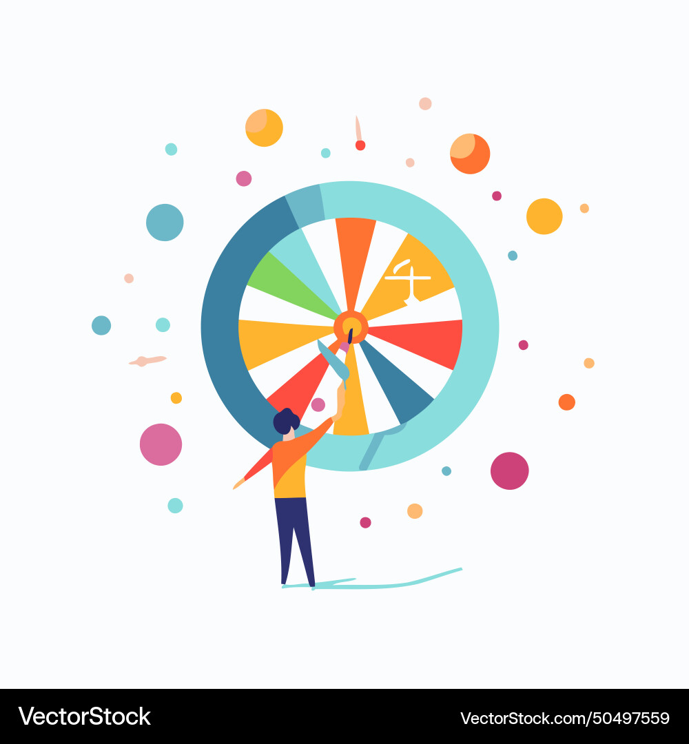Roulette flat style design with colorful circles Vector Image