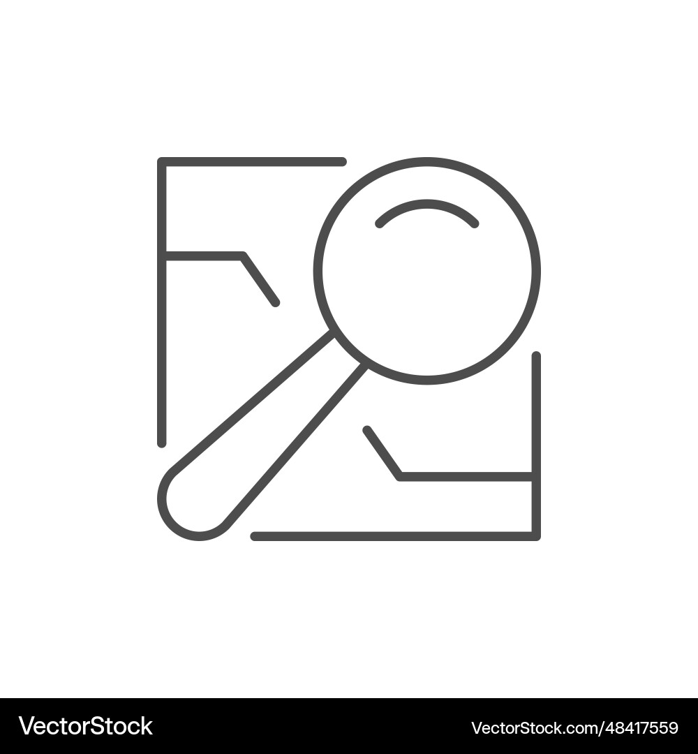 Route searching line outline icon Royalty Free Vector Image