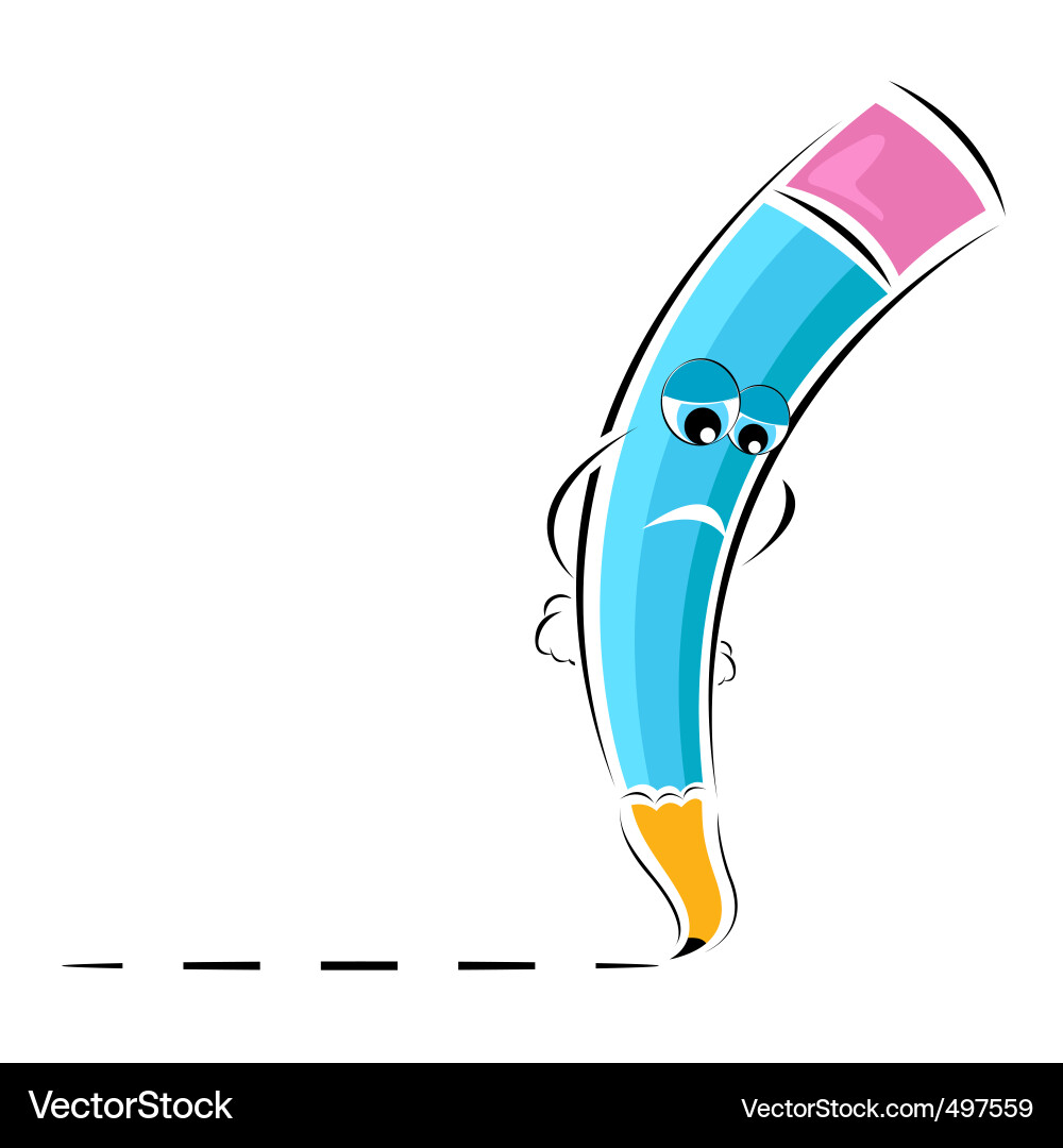 Sad pencil Royalty Free Vector Image - VectorStock