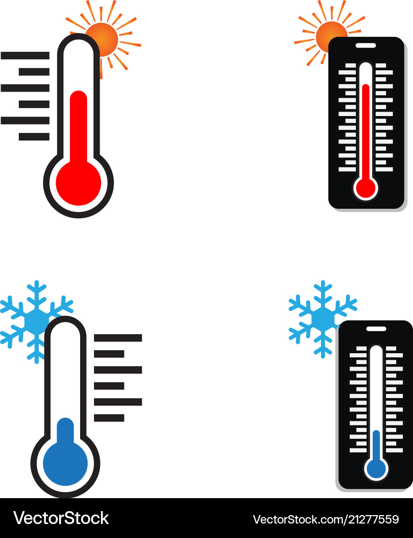Thermometer logo design template Royalty Free Vector Image