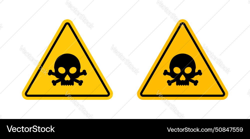 Toxic sign icon set danger caution poison Vector Image