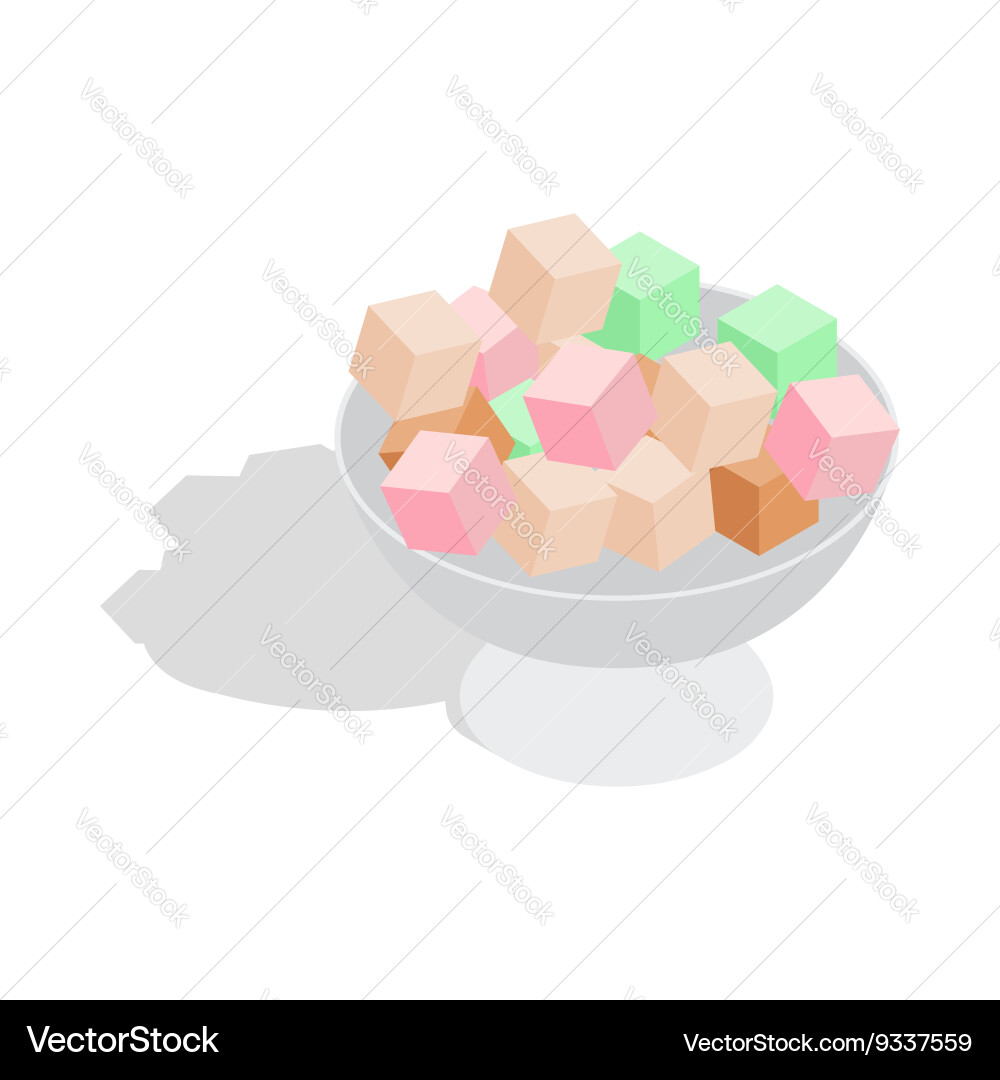 Turkish delight icon isometric 3d style Royalty Free Vector