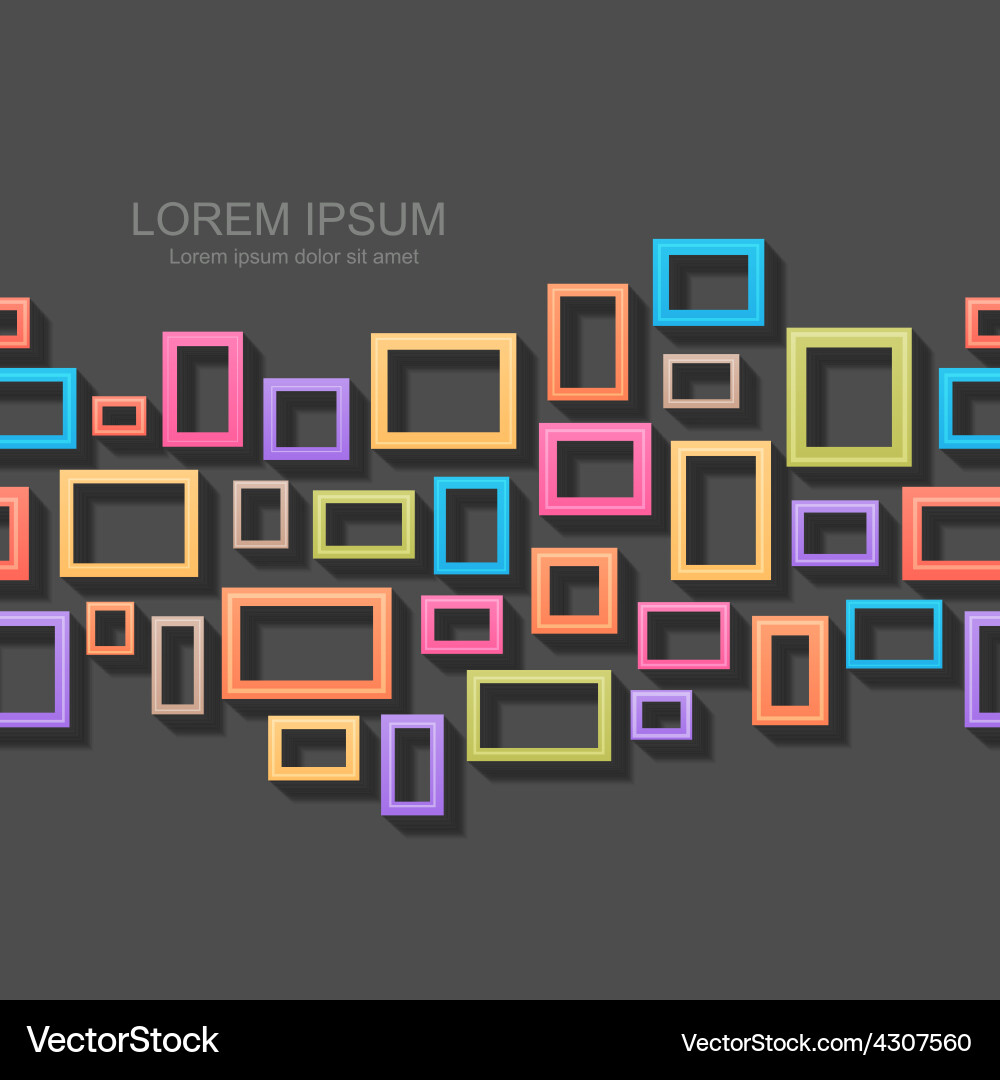 Colorful Picture Frames Background Royalty Free Vector Image