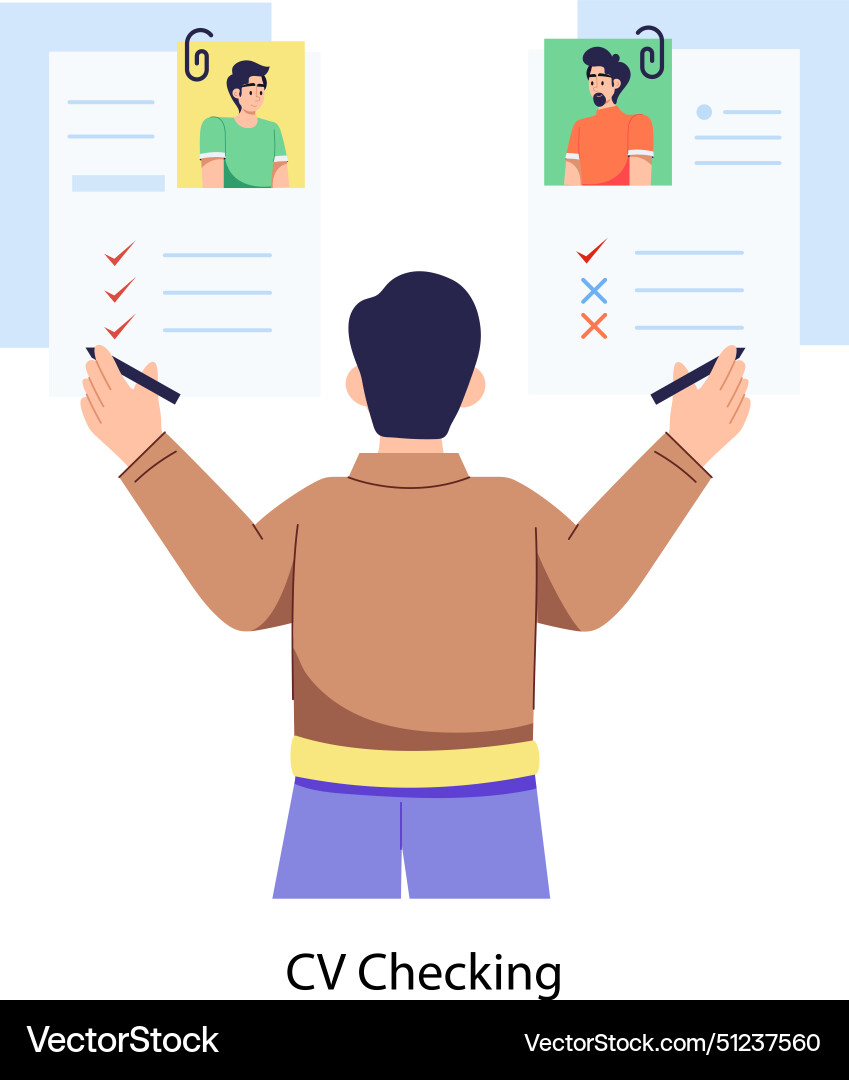 Cv checking Royalty Free Vector Image - VectorStock