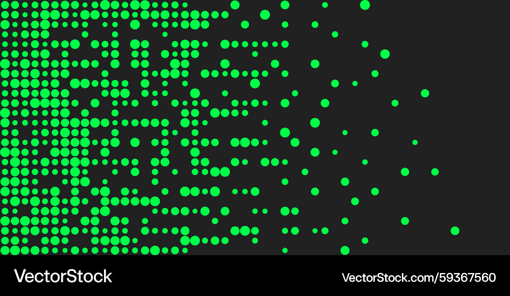 Disappearing green pixel mosaic with cube elements