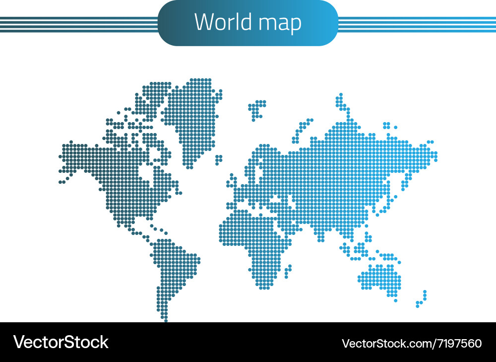 Dotted world map Royalty Free Vector Image - VectorStock