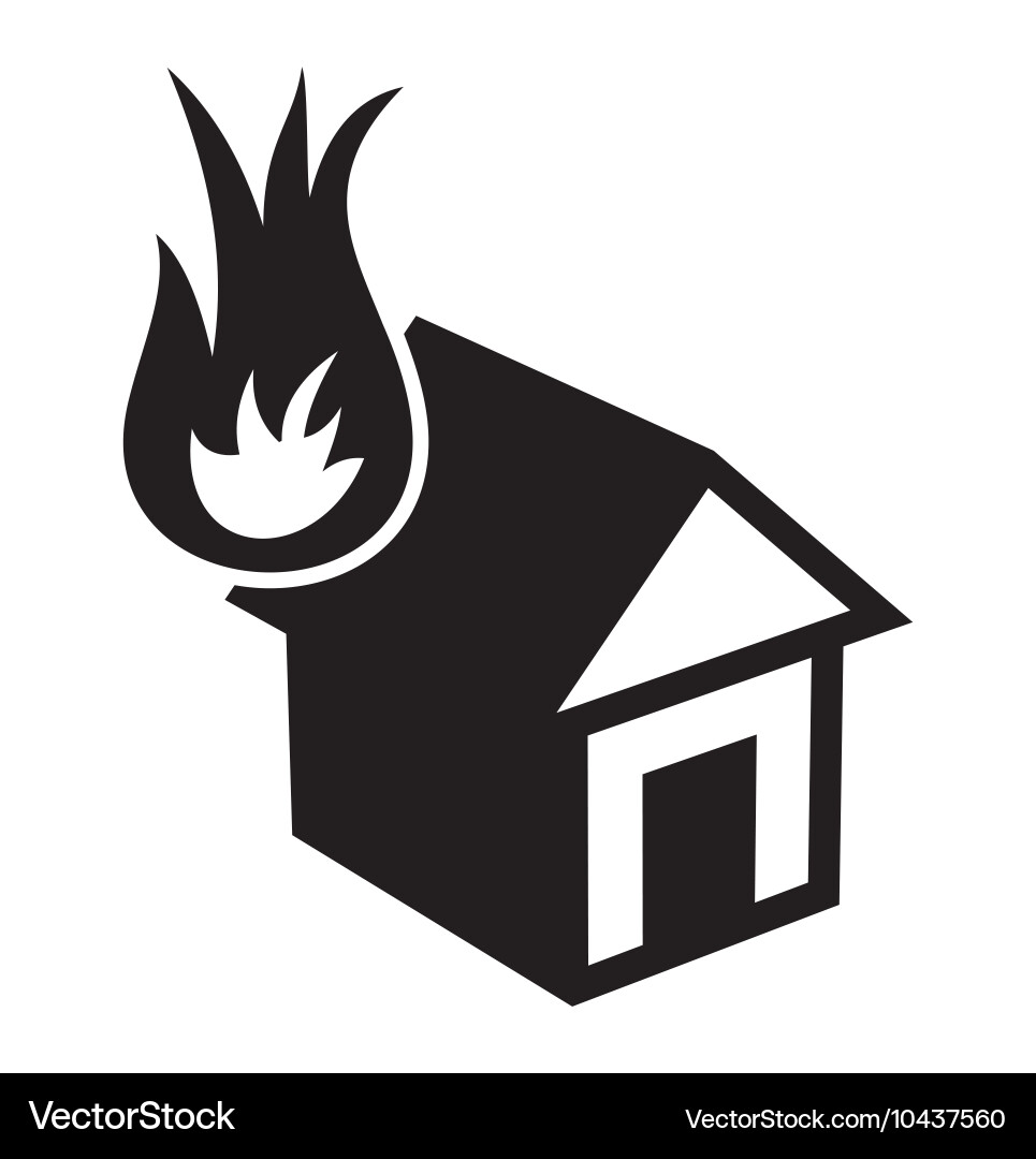 Fire in the house2 resize Royalty Free Vector Image
