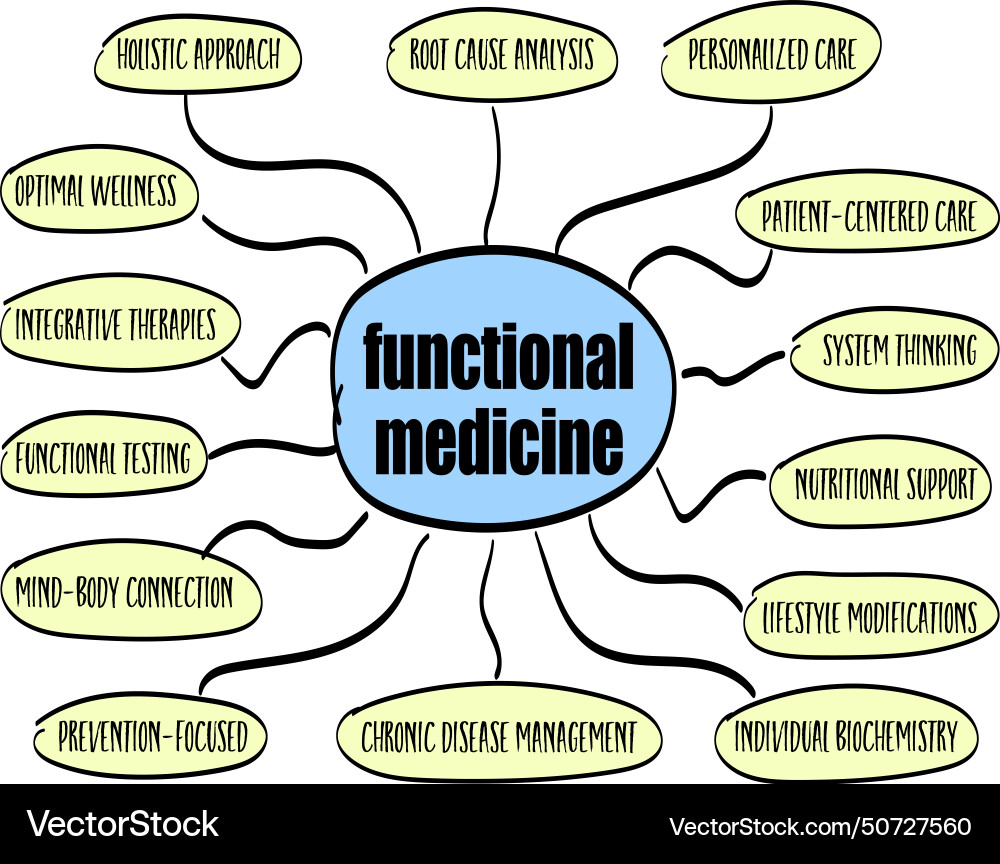 Functional medicine infographics or mind map Vector Image
