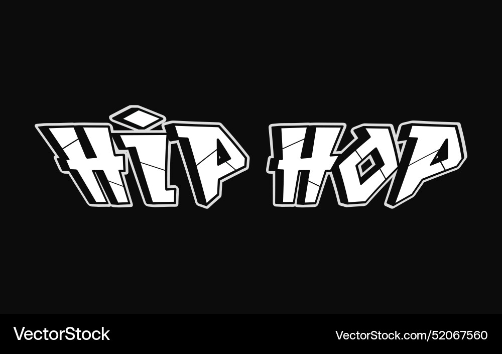 Hip hop - single word letters graffiti style Vector Image