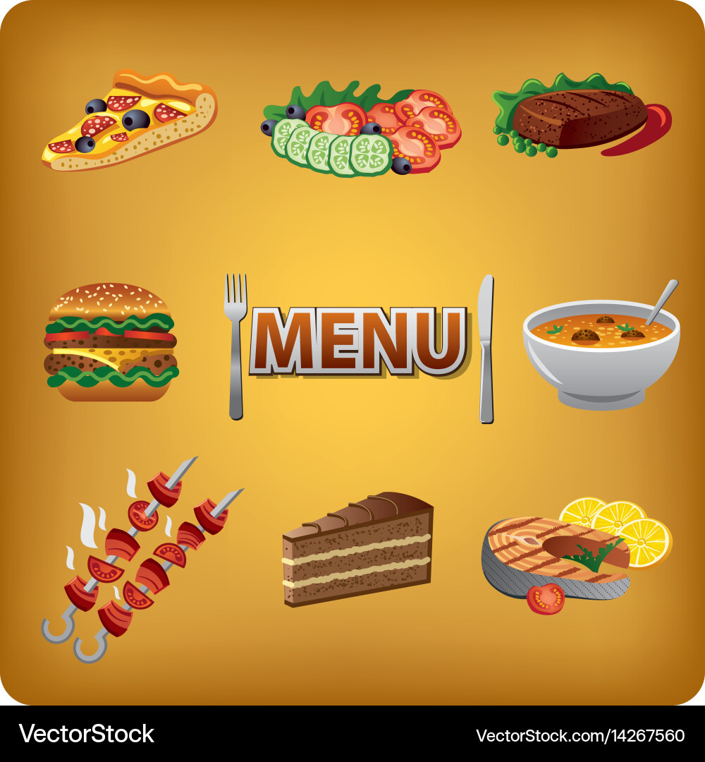 Menu for cafe Royalty Free Vector Image - VectorStock