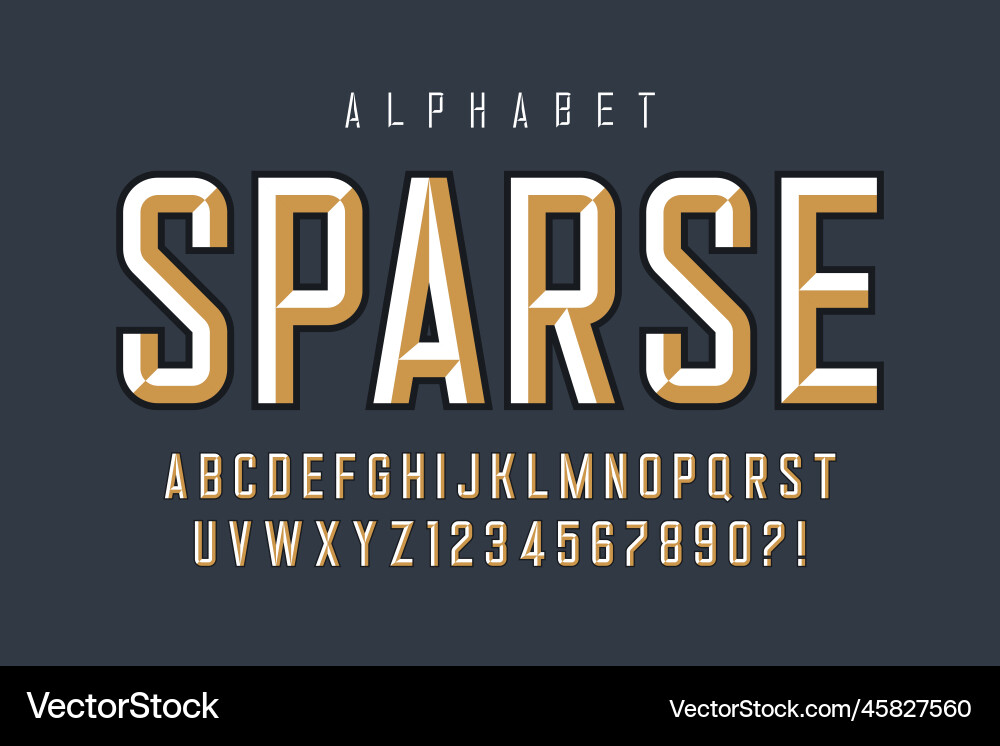 Original display font design chisel alphabet Vector Image