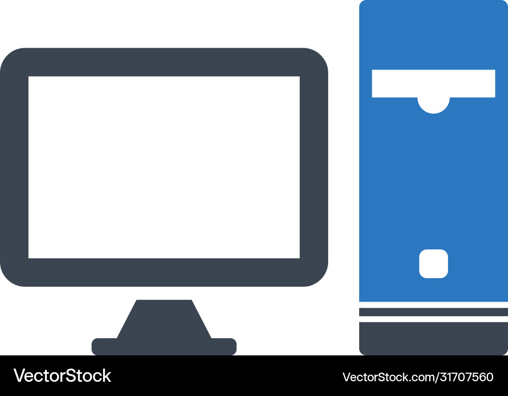 Personal computer icon Royalty Free Vector Image