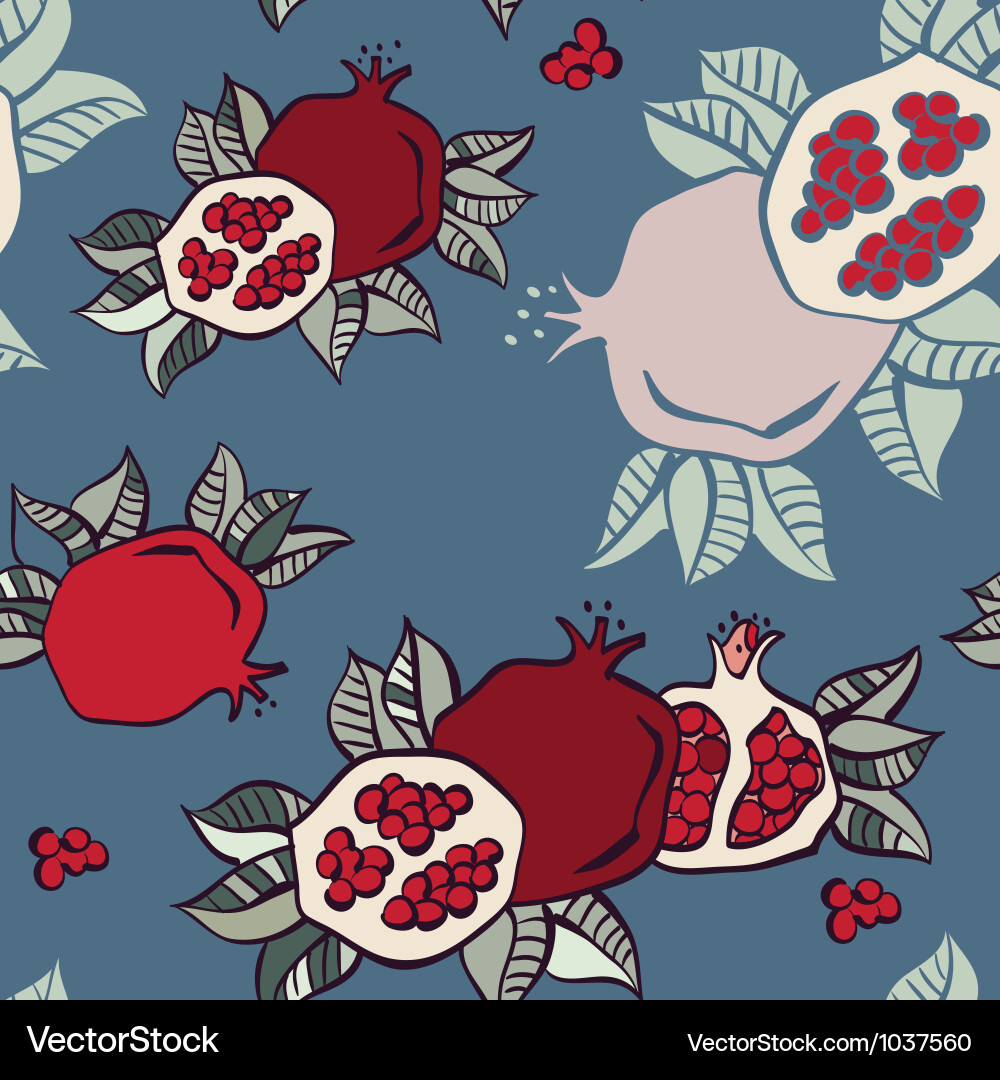 Pomegranate Fruit Pattern Royalty Free Vector Image