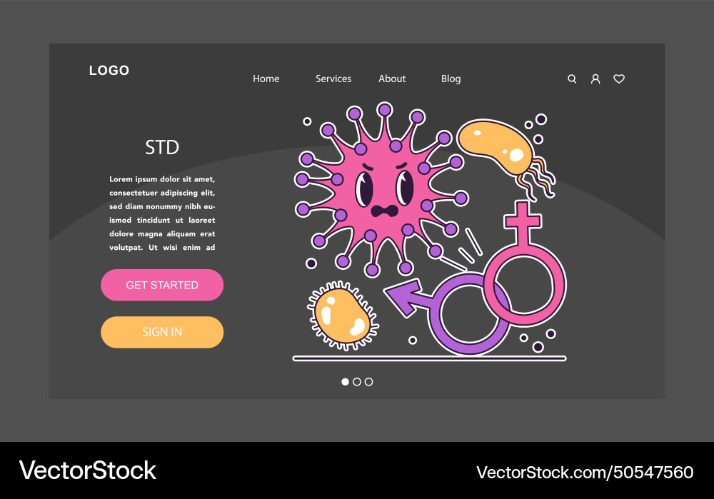 Reproductive health dark or night mode web Vector Image